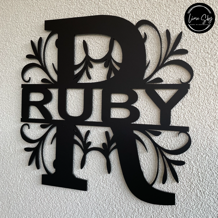 Modern House Entry Sign with Monogram Design – LimeSky