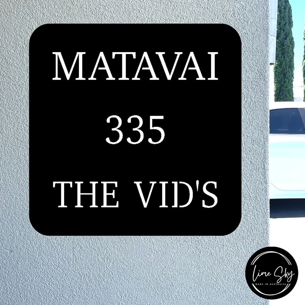 Modern House Entry Sign with Square Design – LimeSky